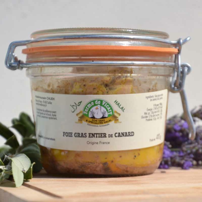 Foie gras entier de canard halal - Foie gras halal La ferme de Vicary