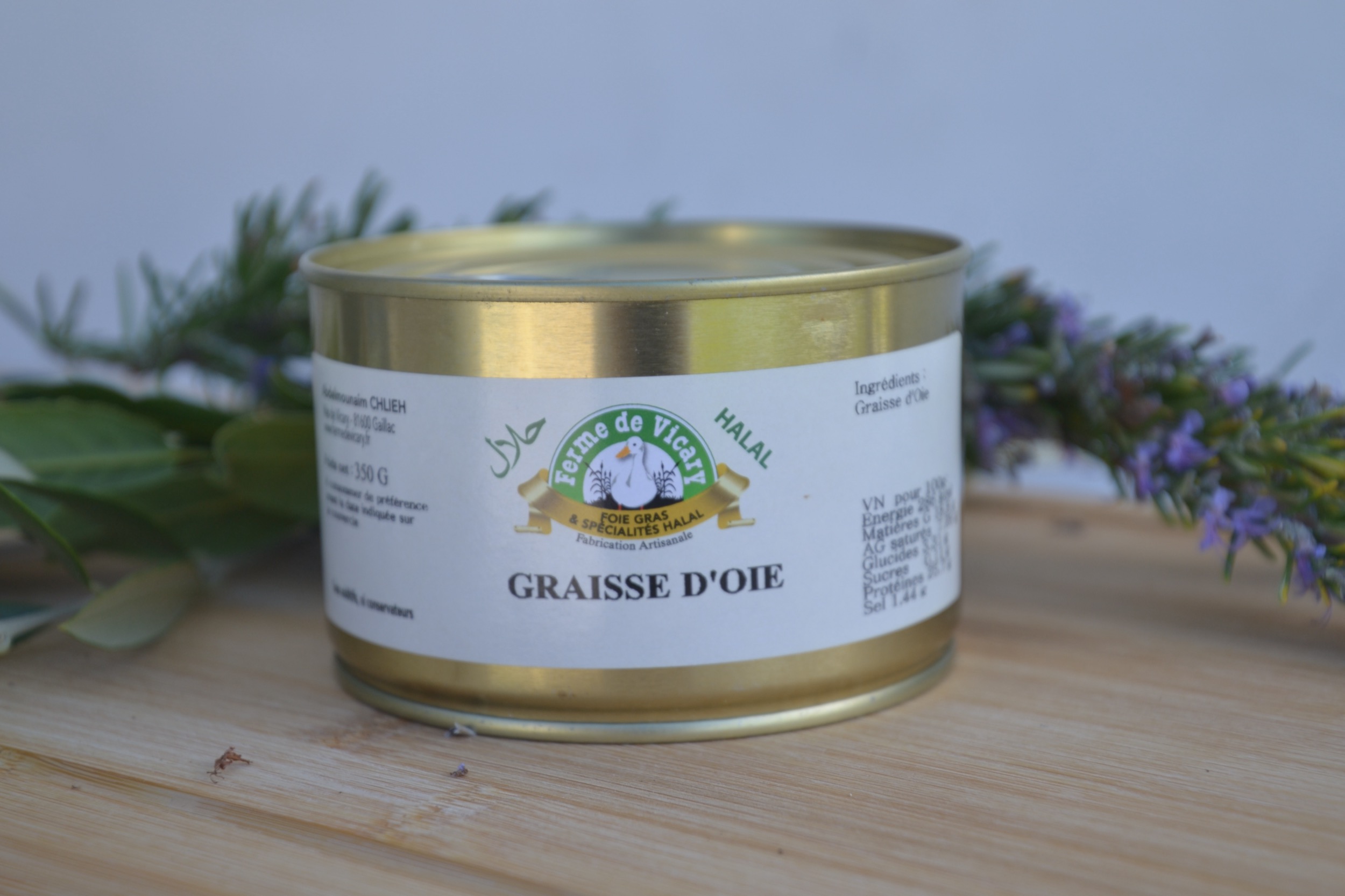 Graisse d'oie halal 350g - Foie gras halal La ferme de Vicary